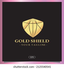 Gold Shield Logo Premium Elegant Template Stock Vector (Royalty Free ...