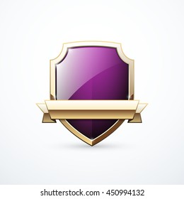 Gold Shield Ribbon Stock Vector (Royalty Free) 450994132 | Shutterstock