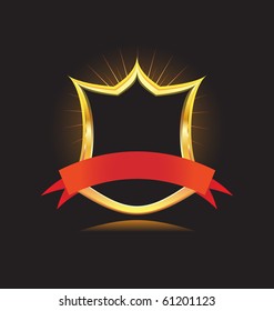 Gold Shield Ribbon Stock Vector (Royalty Free) 61201123 | Shutterstock
