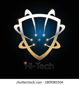 Gold Shield Technology Logo Design Tech Stock Vector (Royalty Free ...