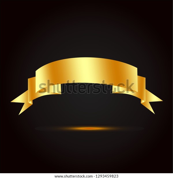Gold Shine Ribbon Vector Design Stock Vector (Royalty Free) 1293459823 ...