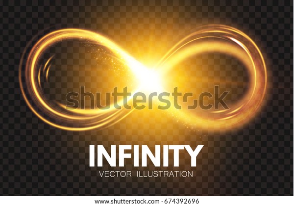 Gold Shining Infinity Symbol Transparent Sign Stock Vector (Royalty ...