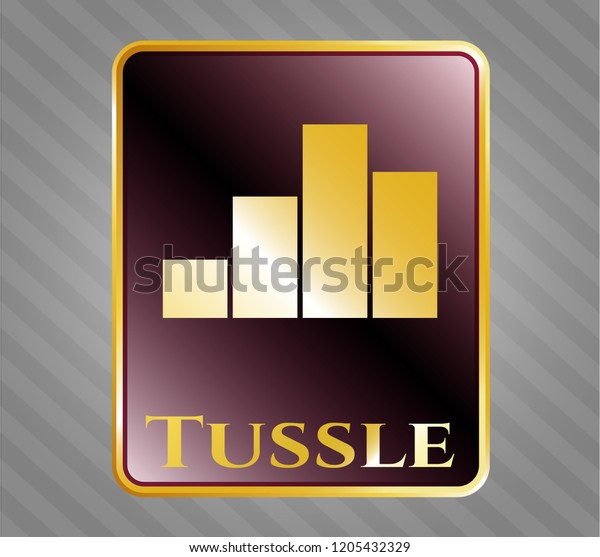 Gold Shiny Badge Chart Icon Tussle Stock Vector (Royalty Free ...
