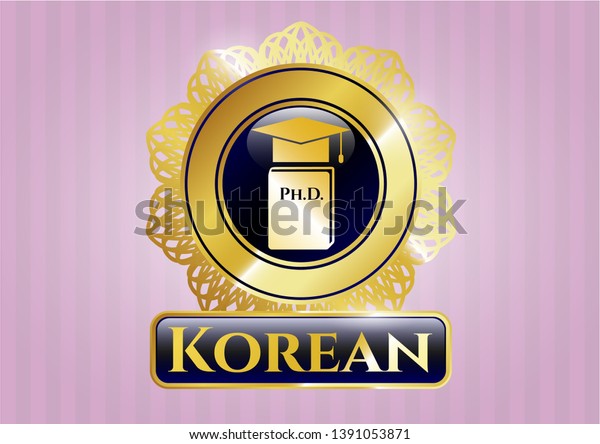 Gold Shiny Badge Phd Thesis Icon Stock Vector (Royalty Free) 1391053871 ...