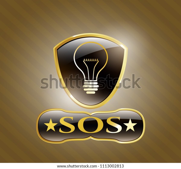Gold Shiny Emb Shiny Badge Idea Stock Vector (Royalty Free) 1113002813 ...
