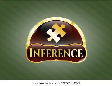 Gold Shiny Emblem Jigsaw Puzzle Piece Stock Vector (Royalty Free ...
