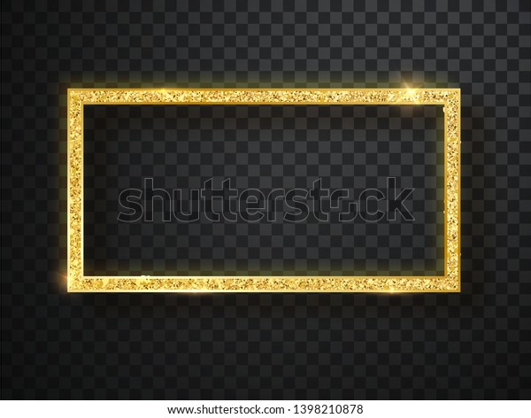 Gold Shiny Frame On Transparent Background Stock Vector (Royalty Free ...