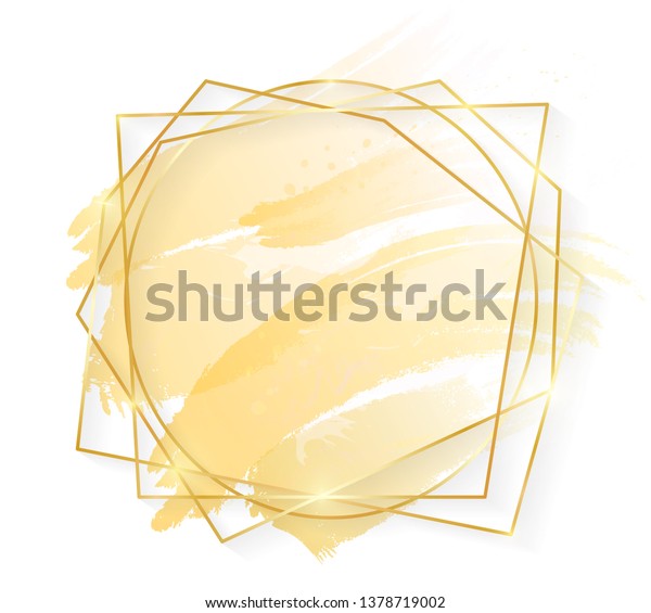 Gold Shiny Glowing Art Frame Golden Stock Vector (Royalty Free ...