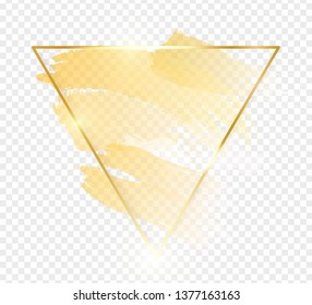 Gold Shiny Glowing Triangle Frame Golden Stock Vector (Royalty Free ...