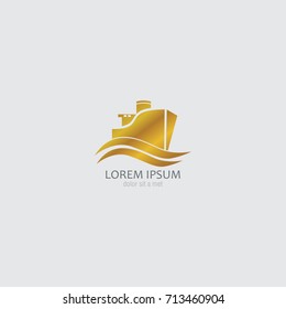 Gold Ship Logo Stock Vector (Royalty Free) 713460904 | Shutterstock