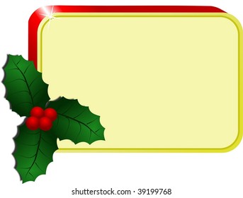 Gold Sign Red Trim Edged Holly Stock Vector (Royalty Free) 39199768 ...