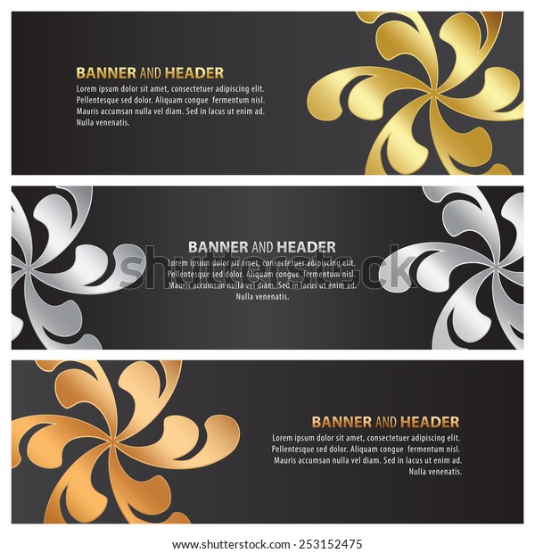 Gold Silver Bronze Banner Set Template Stock Vector (Royalty Free ...