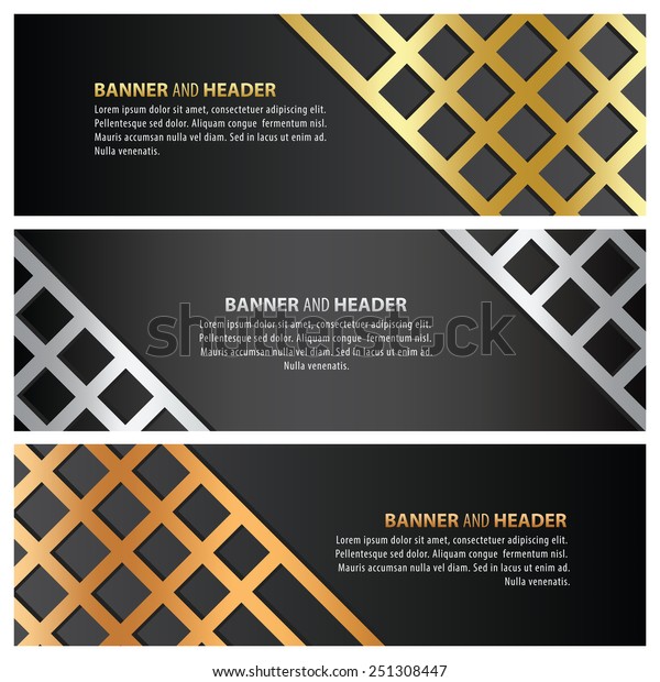Gold Silver Bronze Banner Template Design Stock Vector (Royalty Free ...