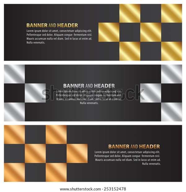 Gold Silver Bronze Banner Template Design Stock Vector (Royalty Free ...