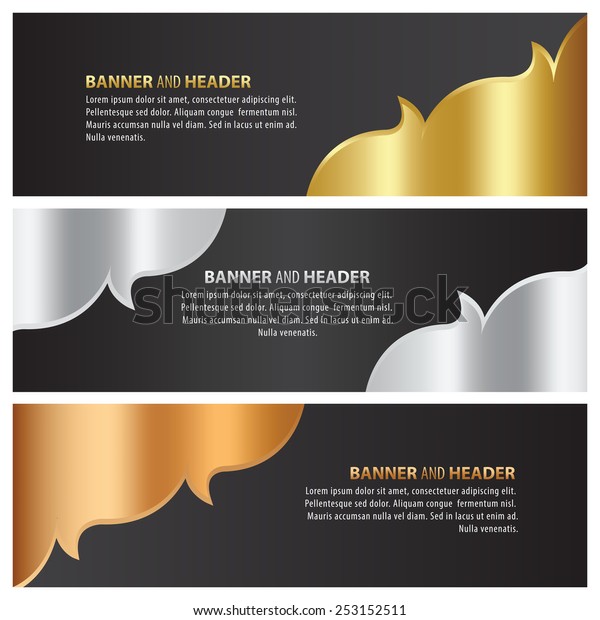 Gold Silver Bronze Banner Template Design Stock Vector (Royalty Free ...