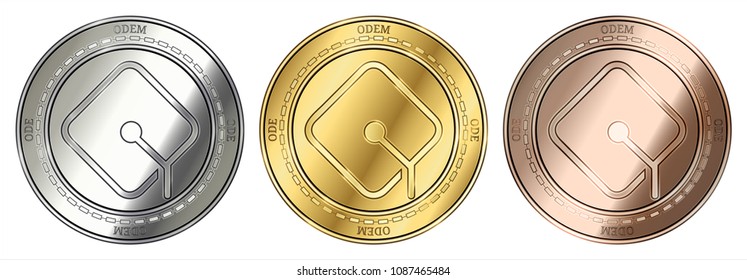 Gold Silver Bronze Odem Ode Cryptocurrency Stock Vector (Royalty Free ...