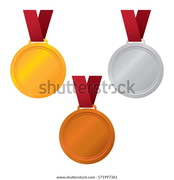 Gold Silver Bronze Vector Medals Stock Vector (Royalty Free) 171997361 ...