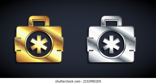 Gold Silver First Aid Kit Icon Stock Vector (Royalty Free) 2152985205 ...