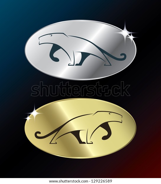 Gold Silver Panther Medals Vector Illustration Stock Vector (Royalty ...