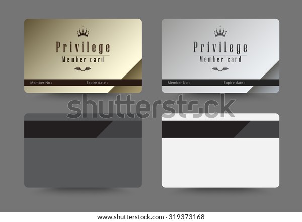 Gold Silver Privilege Card Member Template Stock Vector (Royalty Free ...