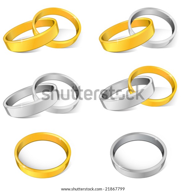 Gold Silver Rings Stock Vector (Royalty Free) 21867799