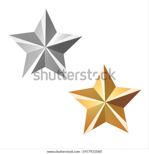Gold Silver Stars Vector Art Decoration Stock Vector (Royalty Free ...