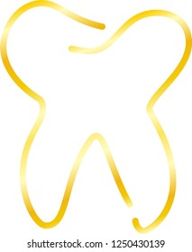 Gold Simple Line Drawing Tooth Stock Vector (Royalty Free) 1250430127