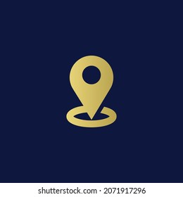 Gold Simple Pin Location Logo Design Stock Vector (Royalty Free) 2071917296