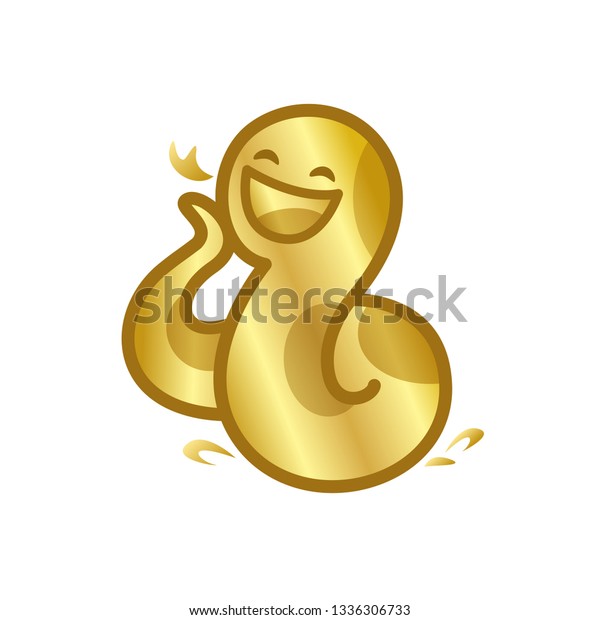 Gold Snake Cartoon Character Cute Isolated Stock Vector (Royalty Free ...