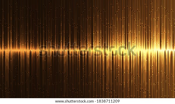 Gold Sound Wave Backgroundtechnology Earthquake Wave Stock Vector ...