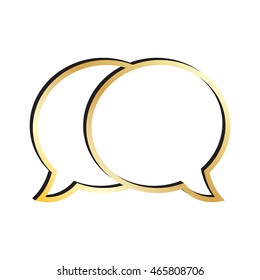 Gold Speech Bubbles Icon Stock Vector (Royalty Free) 465808706 ...