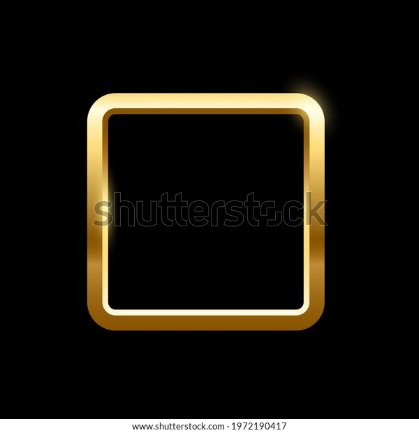 Gold Square Frame Picture On Black Stock Vector (Royalty Free ...