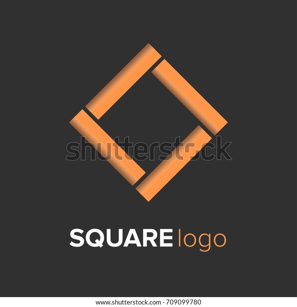 Gold Square Logo Template Design Modern Stock Vector (Royalty Free ...
