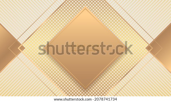 Gold Square Shape Lines Stripe Luxury Stock Vector (Royalty Free ...