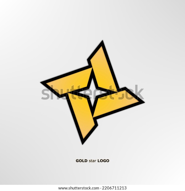 Gold Star Cartoon Design Vector Logo Stock Vector (Royalty Free ...