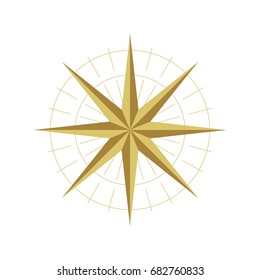 Gold Star Compass Rose Logo Template Stock Vector (Royalty Free ...