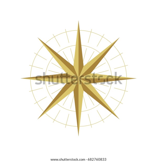 Gold Star Compass Rose Logo Template Stock Vector (Royalty Free ...