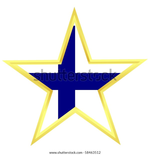 Gold Star Flag Finland Stock Vector (Royalty Free) 58463512 | Shutterstock
