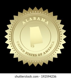 Gold Star Label Map Alabama Vector Stock Vector (Royalty Free ...