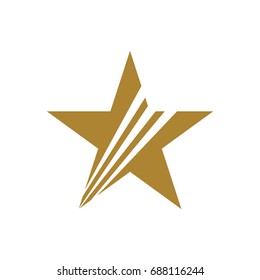 Gold Star Logo Template: vector de stock (libre de regalías) 688116244 ...
