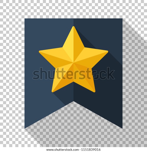 Gold Star On Flag Icon Flat Stock Vector (Royalty Free) 1151839016
