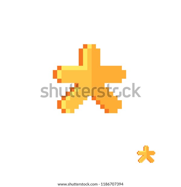 Gold Star Pixel Art Style 8bit Stock Vector (Royalty Free) 1186707394 ...