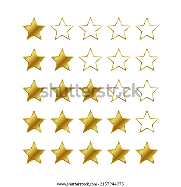Gold Star Rating System 1 5 Stock Vector (Royalty Free) 2157944975 ...