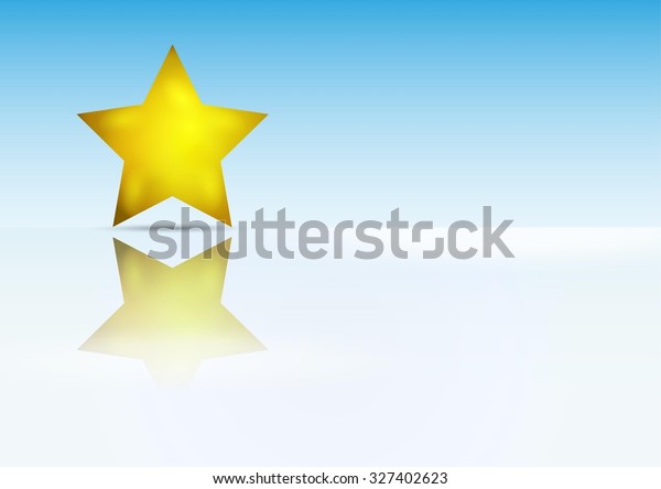 Gold Star Reflection On Blue Background Stock Vector (Royalty Free ...