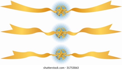 Gold Star Ribbon Set Stock Vector (Royalty Free) 31753063 | Shutterstock