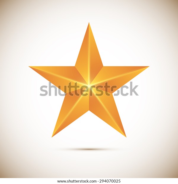 Gold Star Vector Illustration Isolated On Stock Vector (Royalty Free ...