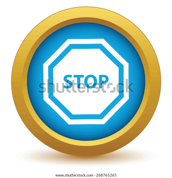Gold Stop Icon On White Background Stock Vector (Royalty Free ...