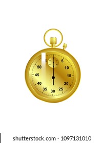 Gold Stopwatch Isolated Stock Vector (Royalty Free) 1097131010 ...