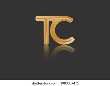 Gold Stylized Lowercase Letters T C Stock Vector (Royalty Free ...