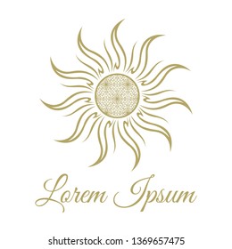Gold Sun Vector Logo Template Stock Vector (Royalty Free) 1370803673 ...